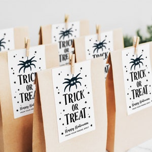 Halloween Printable Gift Tag Template Editable Trick of Treat Tags ...