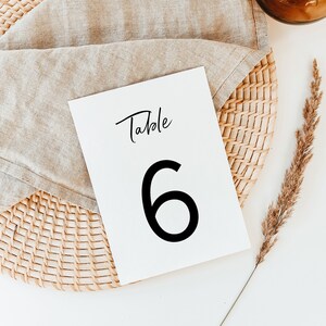 Table Number Template, Instant Download Printable for Weddings or ...