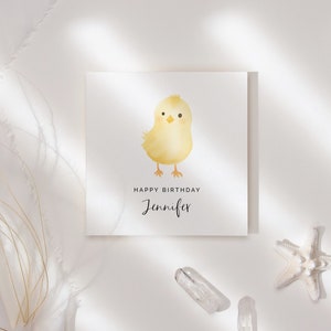 Editable Birthday Card Template, DIY Printable Chick Chicken Farm ...