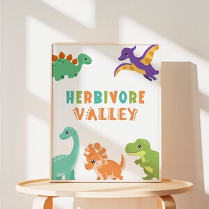 Dinosaur Birthday Party Sign, Herbivore Valley Food Table Sign ...