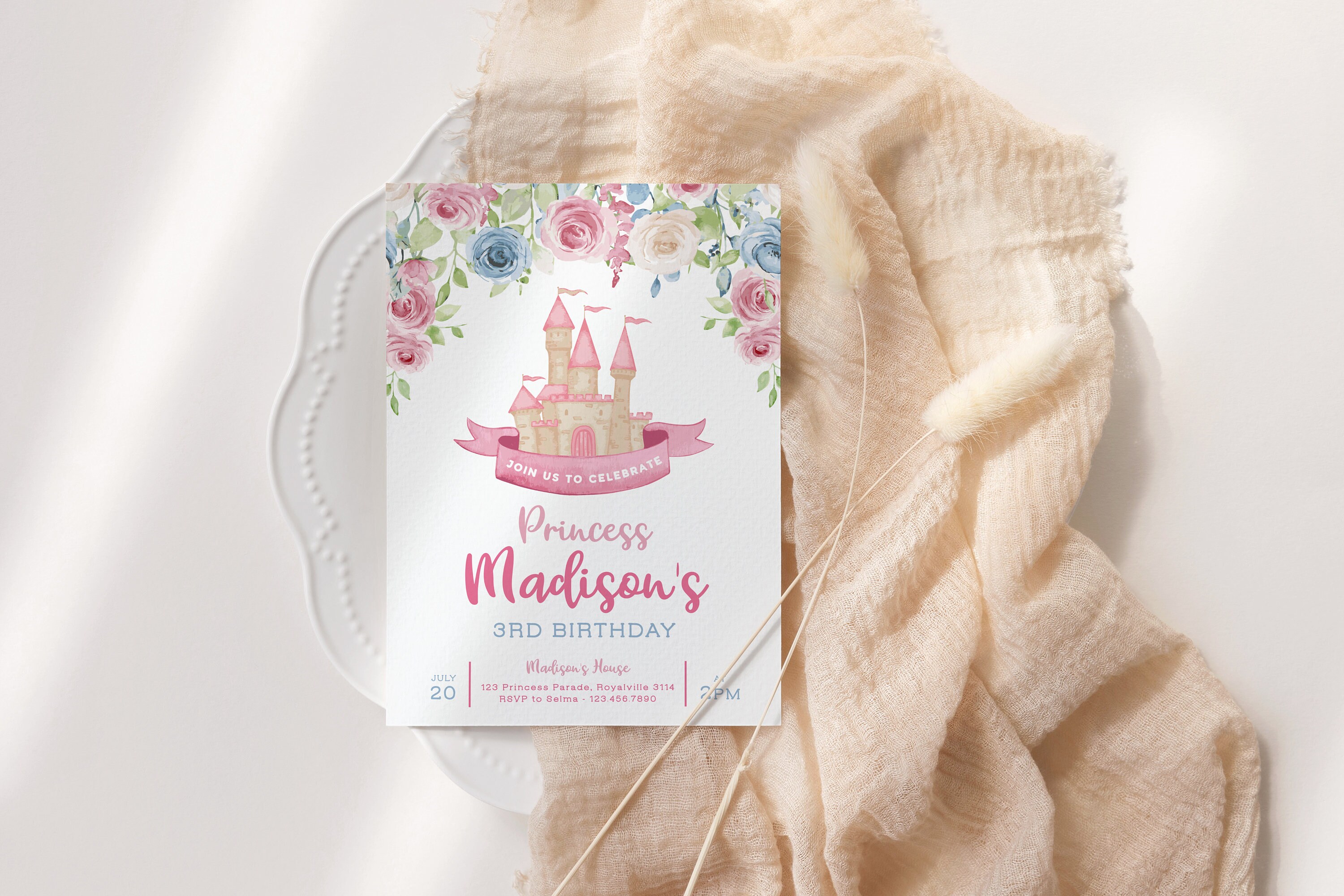 Editable Princess Invitation Template Printable Princess - Etsy Australia