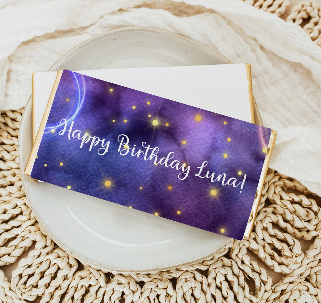 Chocolate Bar Wrappers, Outer Space Editable & Printable, Kids Girls ...