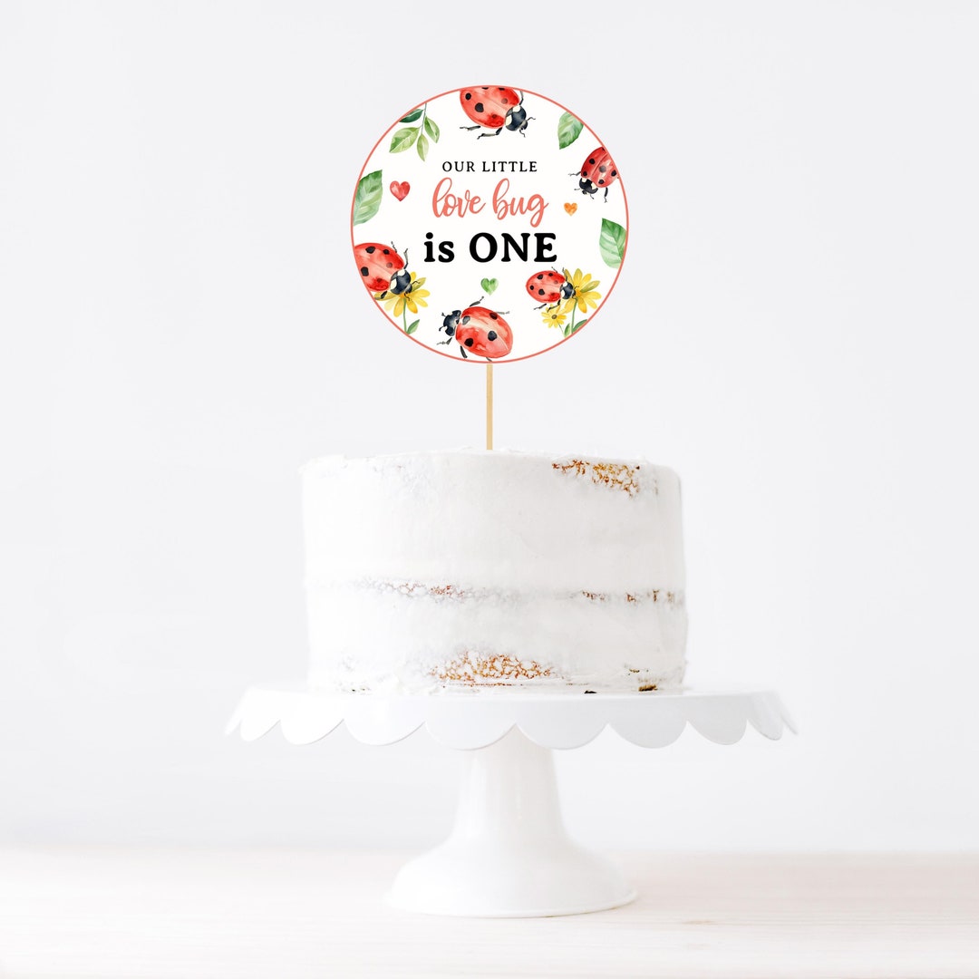 Ladybug Cake Topper, Editable Template Printable Instant Download Party ...