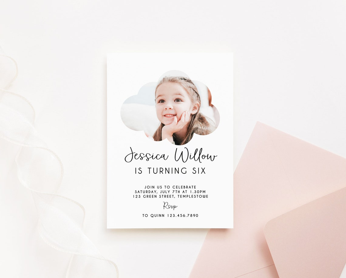 Editable Cloud Birthday Party Invitation Download Printable Digital ...