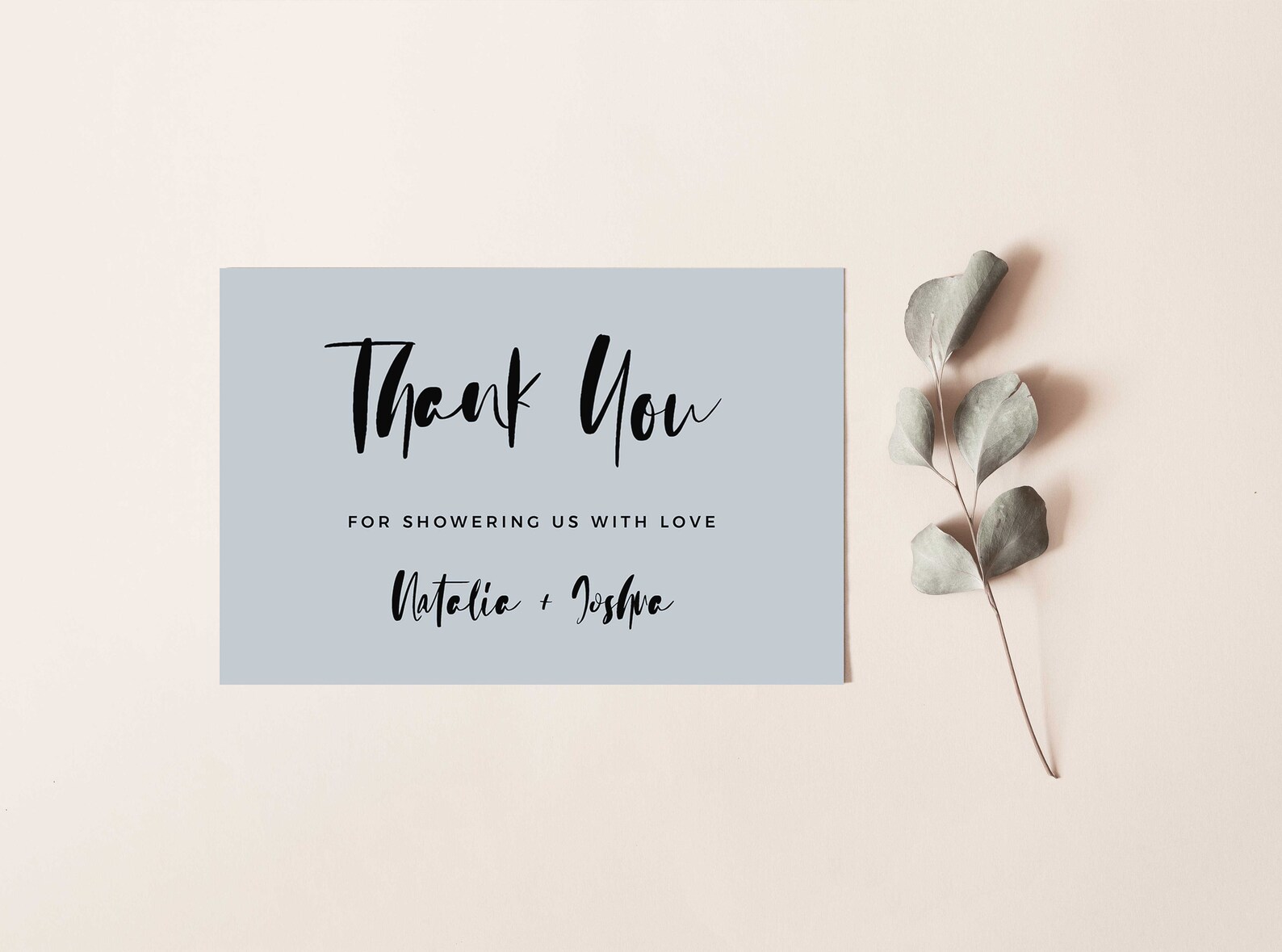 Blue Thank You Card INSTANT DOWNLOAD Personalised Thank You | Etsy