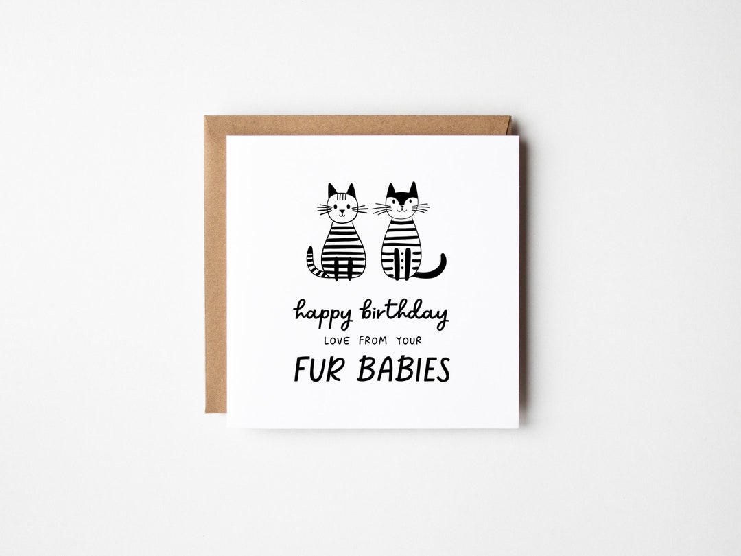 Editable Happy Birthday Card, Cat Kitten DIY Personalized Square ...