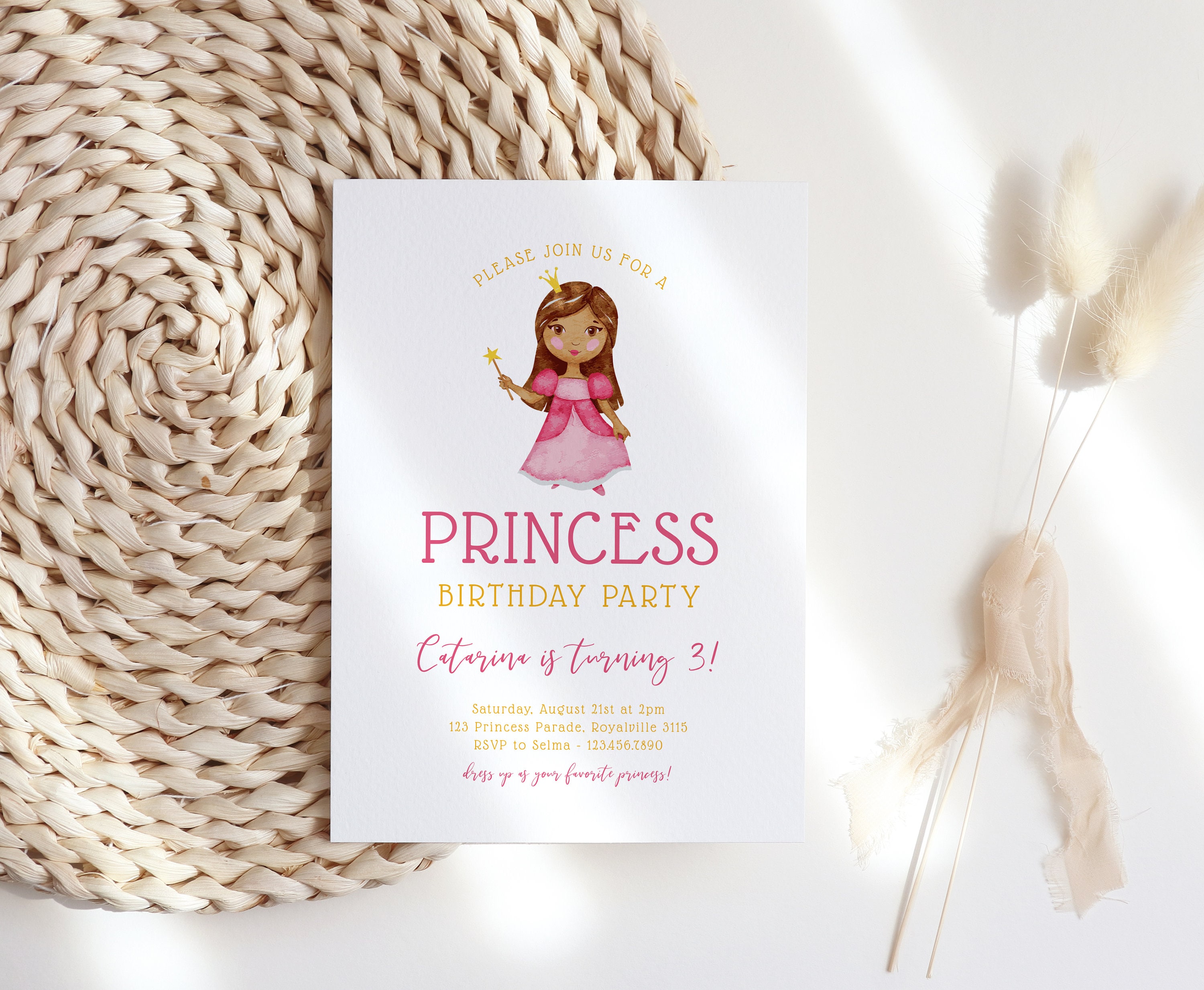 Editable Princess Invitation Template Instant Download - Etsy Australia