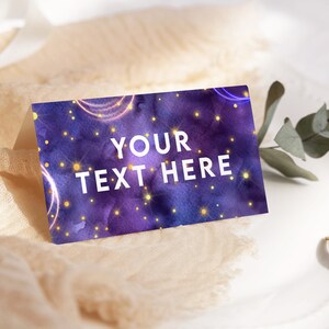 Galaxy Place Cards Template, Outer Space Editable Printable, Instant ...