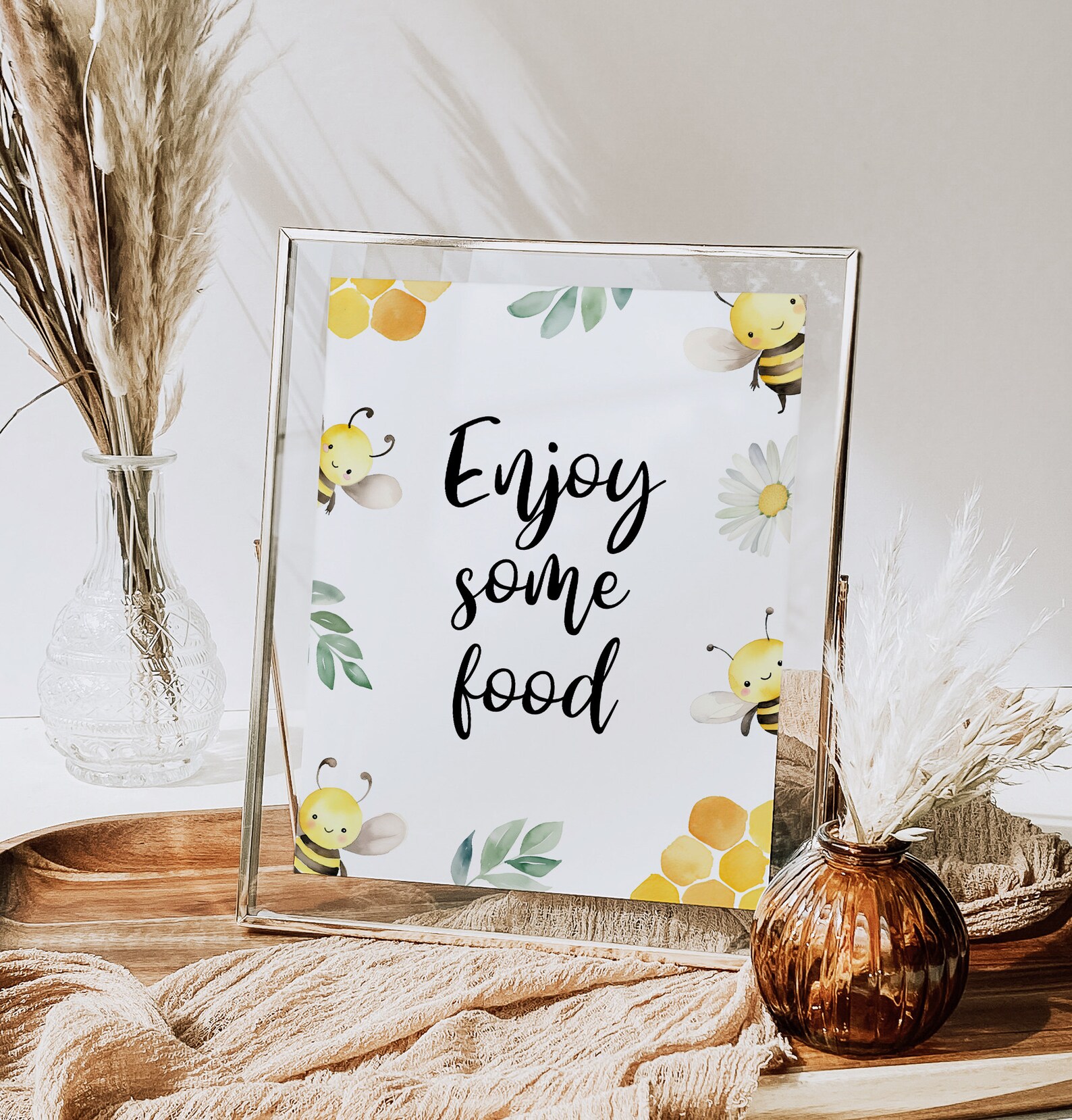 Enjoy Some Food Sign, Editable Template Printable Instant Download ...