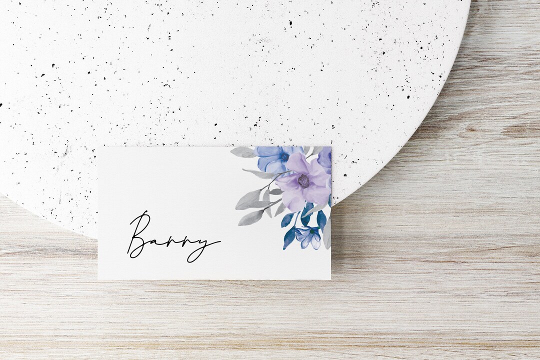 Wedding Place Cards, Printable Place Card, Digital Download, Floral ...