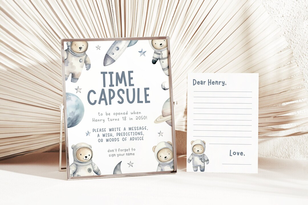 Space Time Capsule, Editable Template Printable DIY Instant Download ...