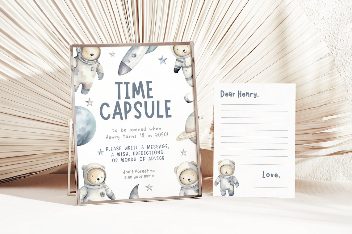 Space Time Capsule, Editable Template Printable DIY Instant Download ...