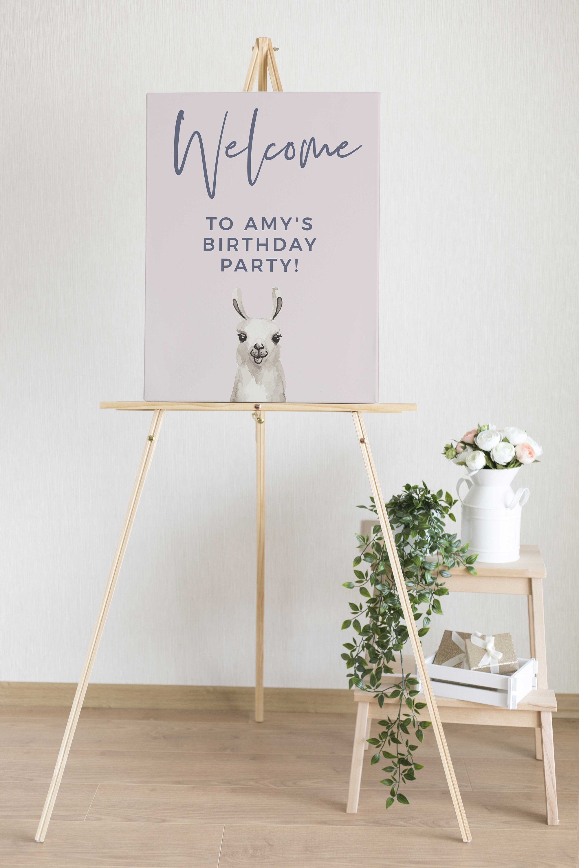 Llama Welcome Sign, Editable Template Printable Instant Download Alpaca ...