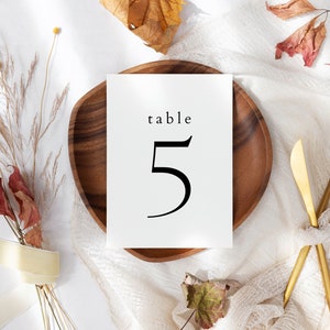 Editable Table Numbers Printable Template, Modern Minimalist Wedding ...