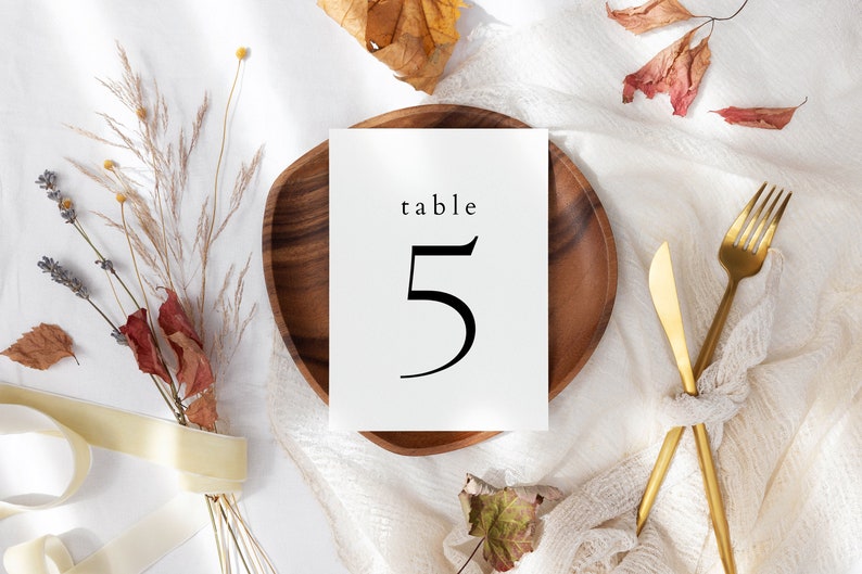 Editable Table Numbers Printable Template Modern Minimalist - Etsy
