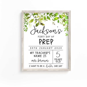 Modern First Day of School Sign Editable Template, Printable Instant ...