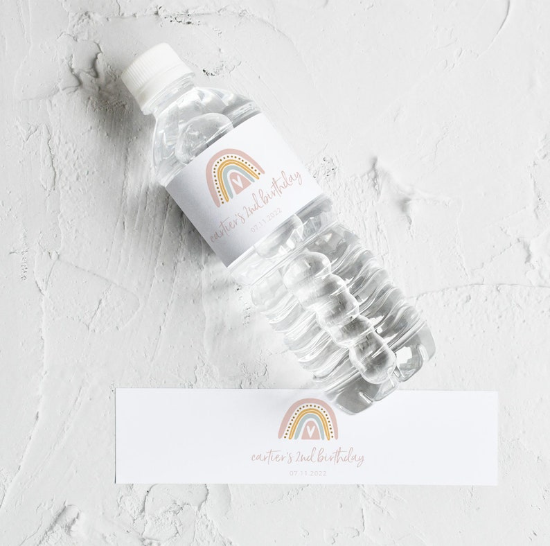 Editable Rainbow Water Bottle Labels Pastel Rainbow Party - Etsy Australia