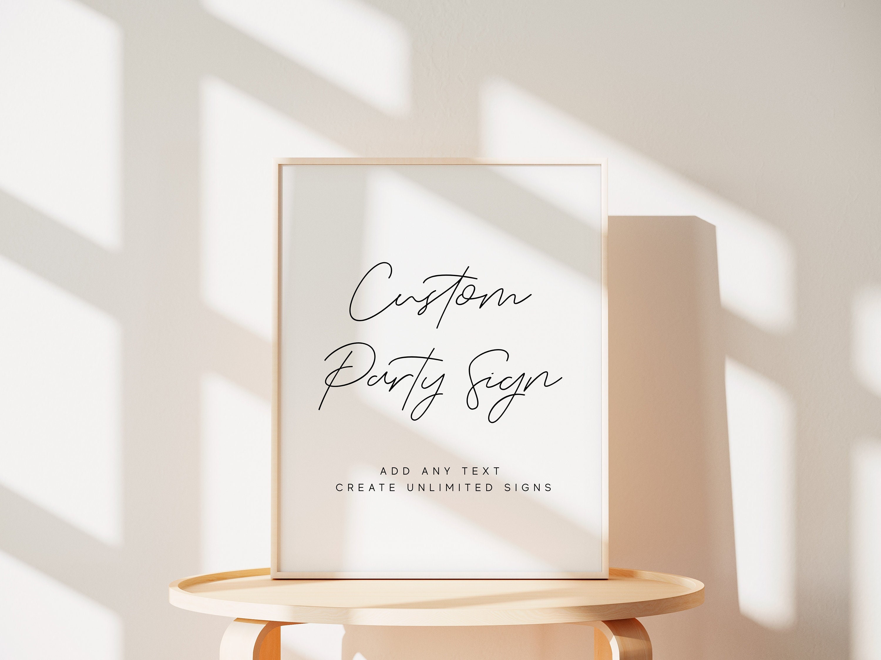 Simple Custom Party Sign INSTANT DOWNLOAD Printable Birthday - Etsy ...