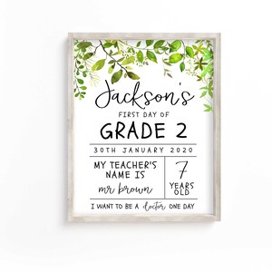 First Day Grade 2 Sign, Printable First Day Sign, Editable Back to ...