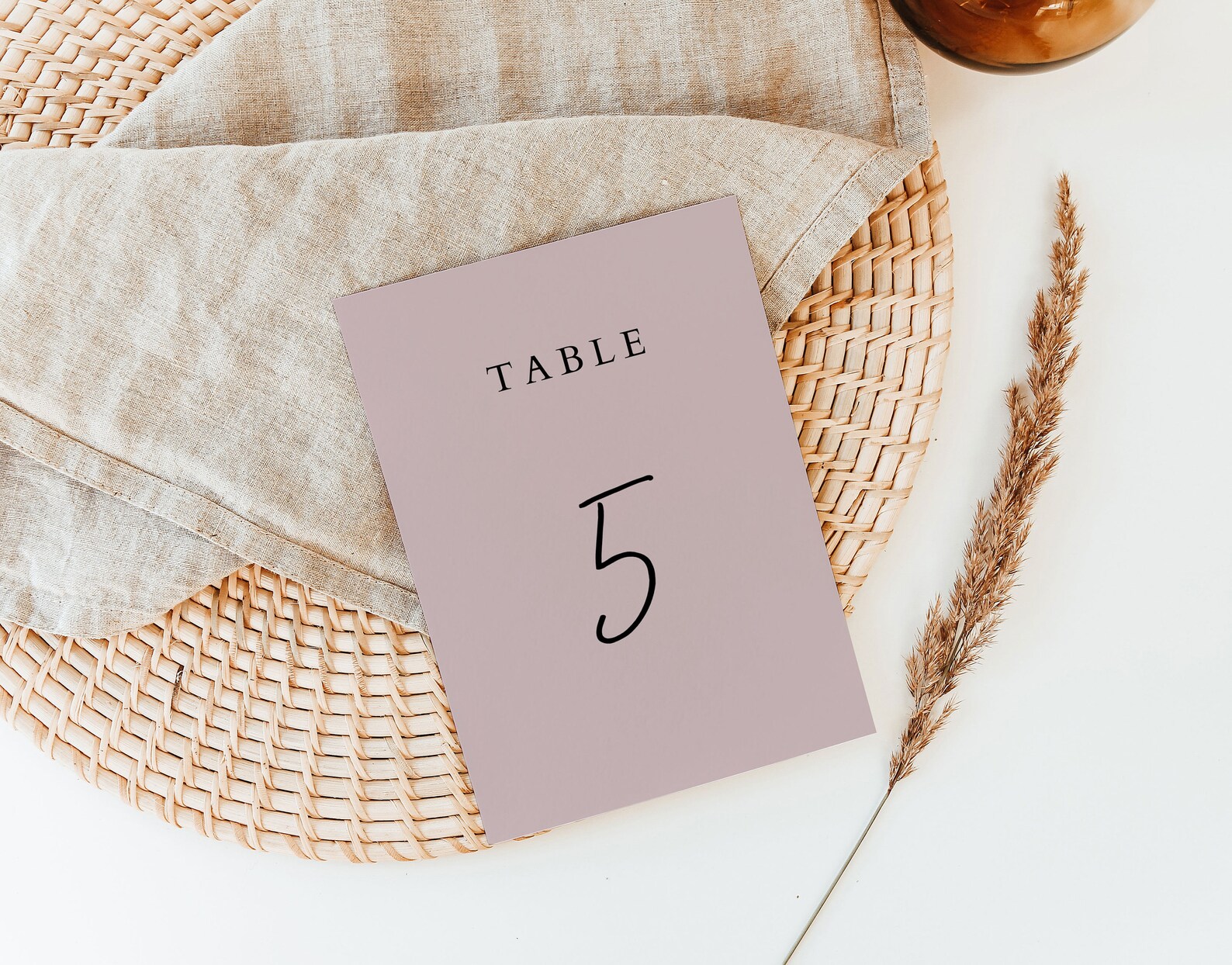 Wedding Table Number Template, Blush Table Numbers, Modern Minimalist ...