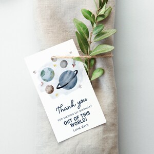 Editable Outer Space Favor Tags Space Birthday Thank You Label ...