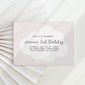 Editable Cloud Birthday Party Invitation Download Printable Digital ...