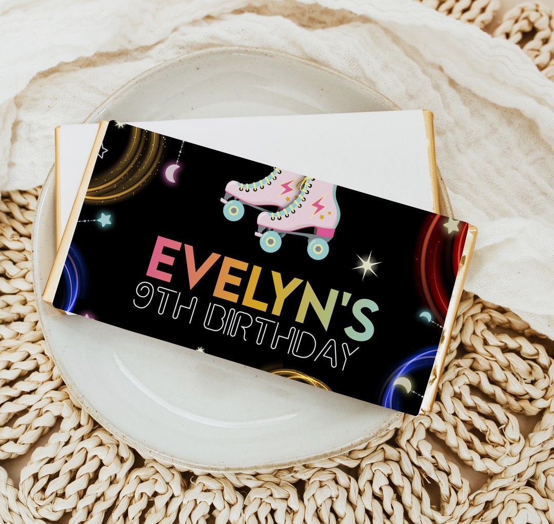 Chocolate Bar Wrapper, Galaxy Roller Skate Teen Girls Birthday Rainbow ...