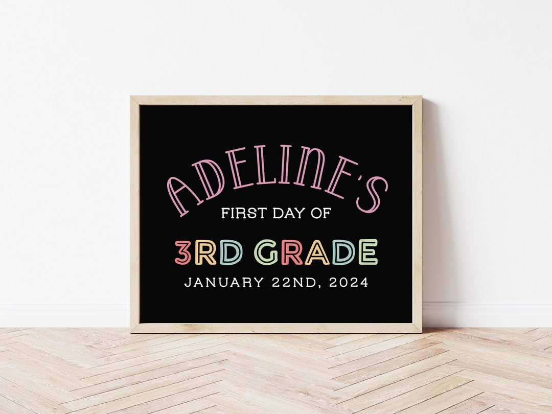 First Day of School Sign, Editable Instant Download DIY Chalkboard ...