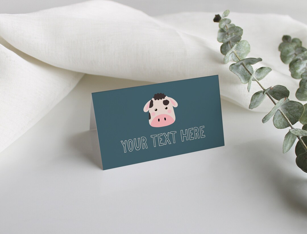 Cow Place Cards Template INSTANT DOWNLOAD Printable Food Tent Label ...