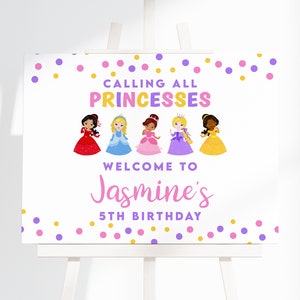 Editable Welcome Sign for Kids - Princess Colorful DIY Printable ...