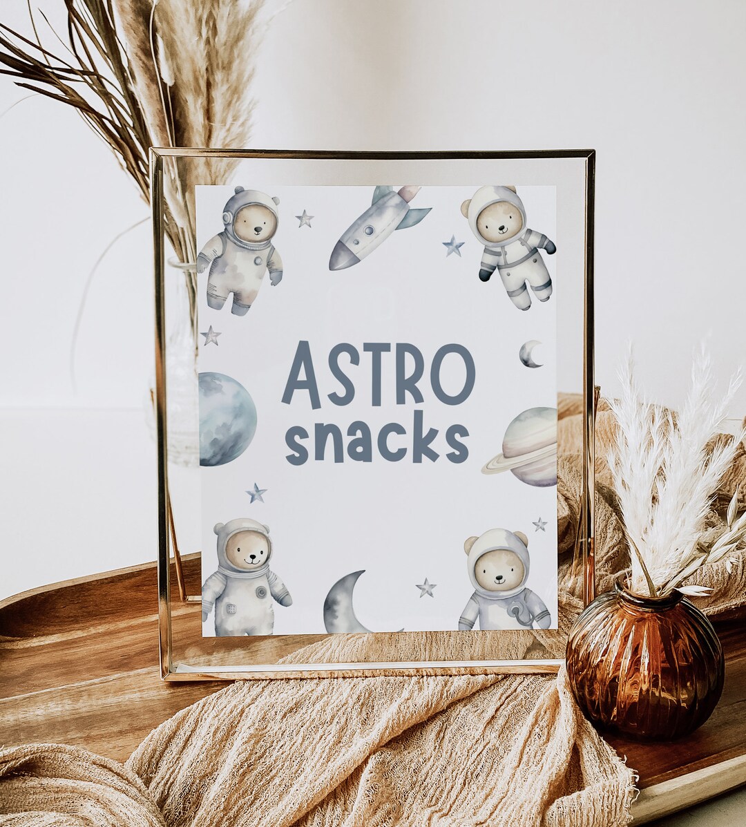 Astro Snacks Table Sign, 8x10 Party Food Buffet Editable Printable ...
