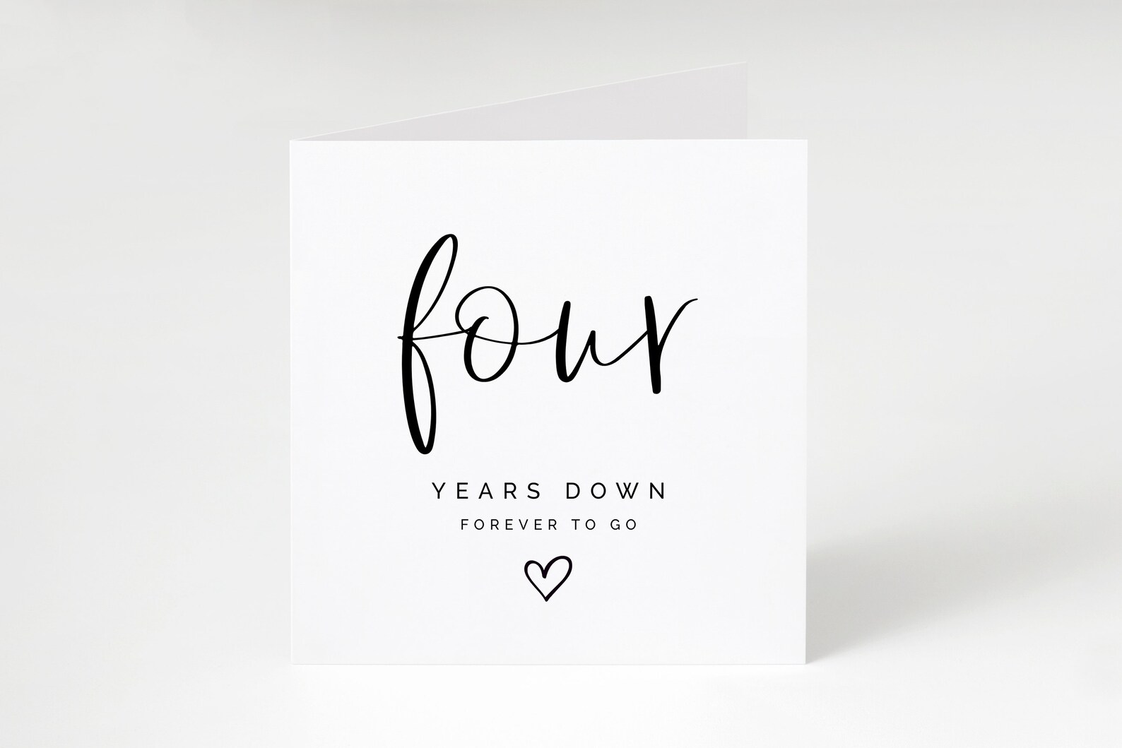 Happy 4th Anniversary Card, Four Years Down Forever to Go, Editable ...