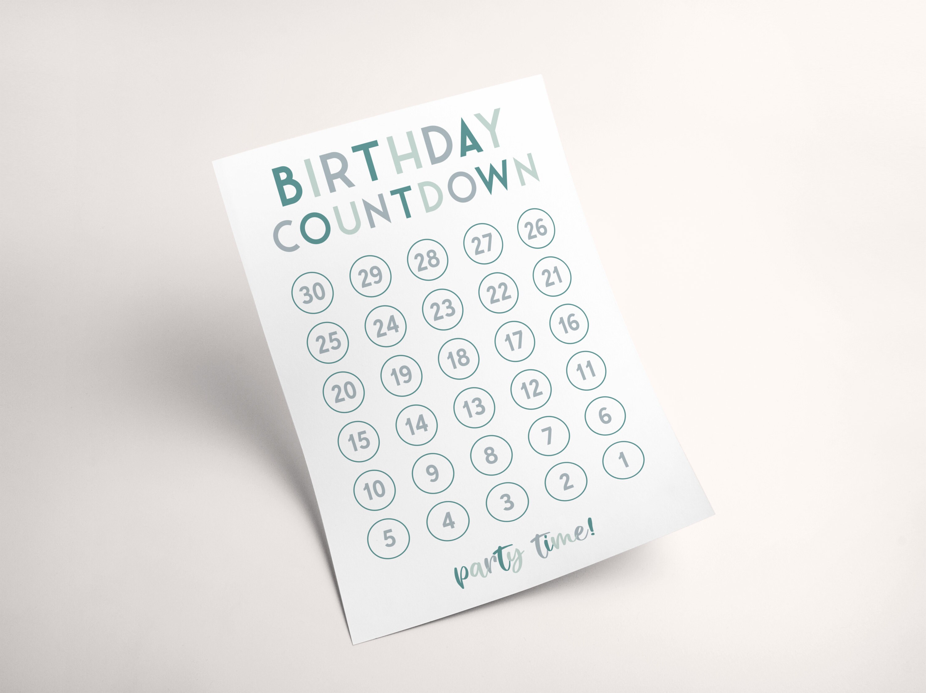 Birthday Countdown Printable Template Kids Bday Party - Etsy Australia