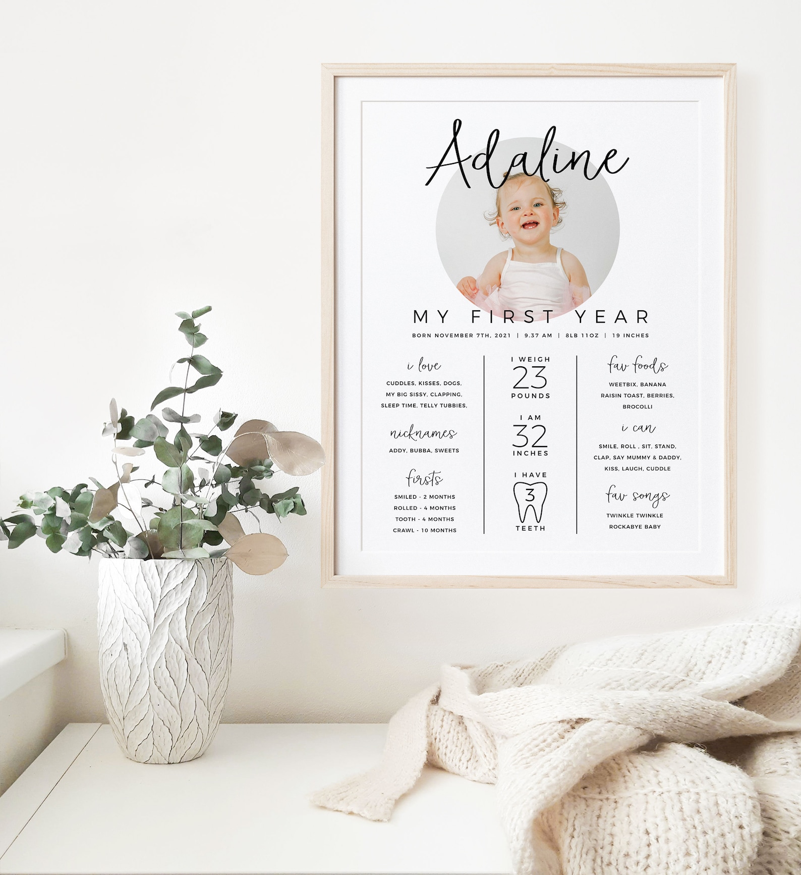 Baby Milestone Board First Birthday Milestone Poster - Etsy