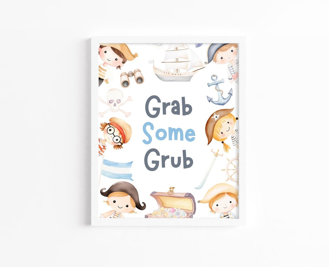 Pirate Food Buffet Table Sign, Editable Template Printable Instant ...