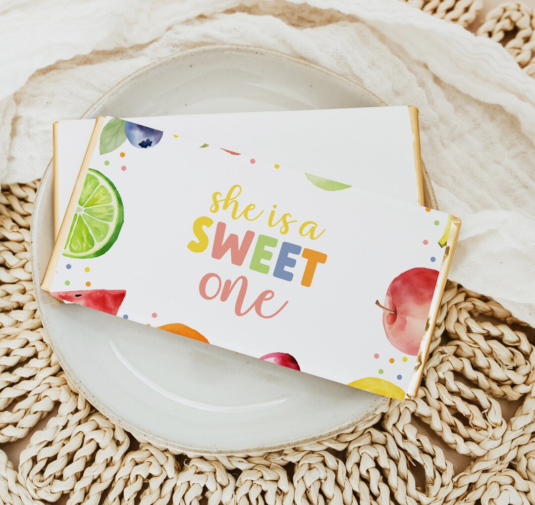 Candy Bar Wrapper, Summer Fruit DIY Editable Template Printable Instant ...