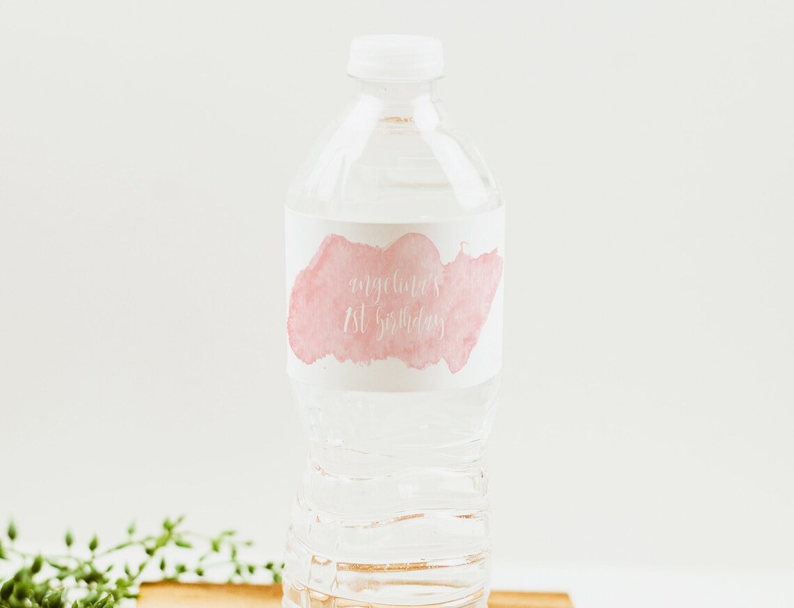 Editable Pastel Water Bottle Labels Girls Pastel Pink - Etsy Australia