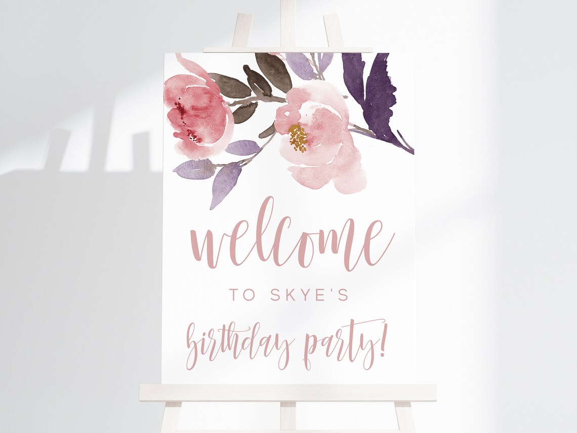 Editable Birthday Welcome Sign Birthday Welcome Poster INSTANT DOWNLOAD ...