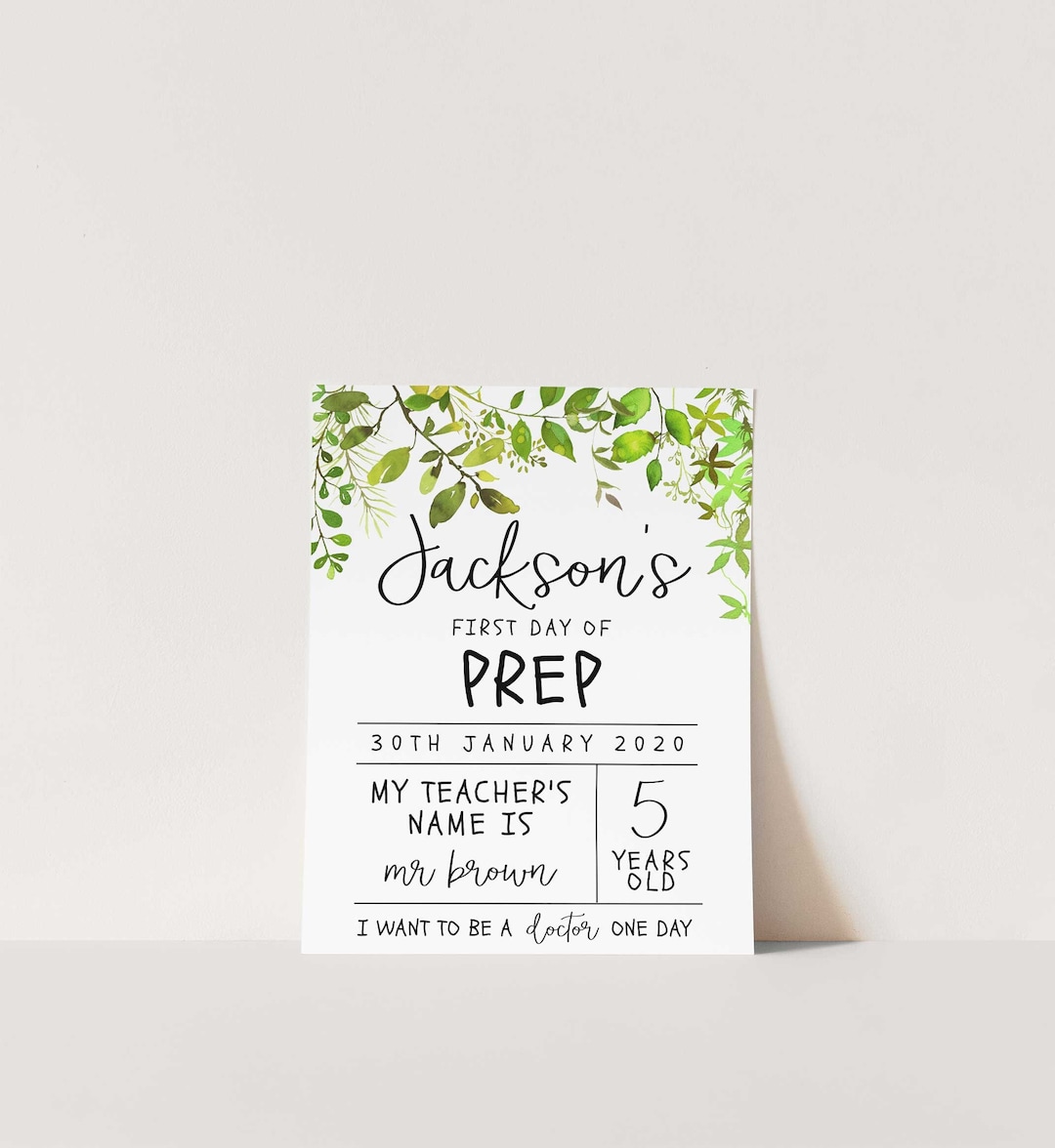 Modern First Day of School Sign Editable Template, Printable Instant ...