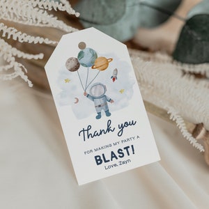 Editable Outer Space Favor Tags Space Birthday Thank You Label ...
