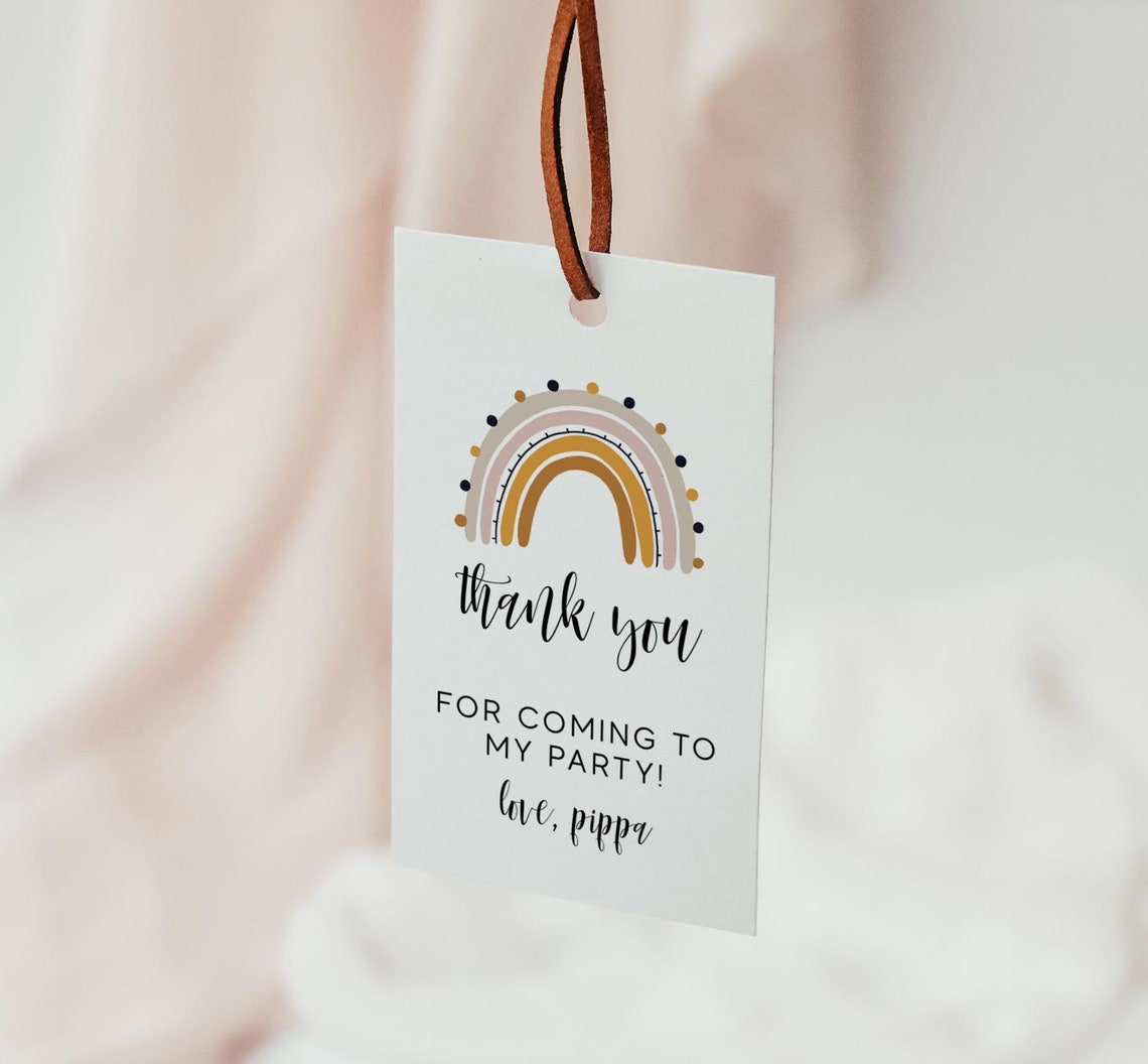 Editable Rainbow Favor Tag Rainbow Gift Tags Rainbow Thank You Tags ...