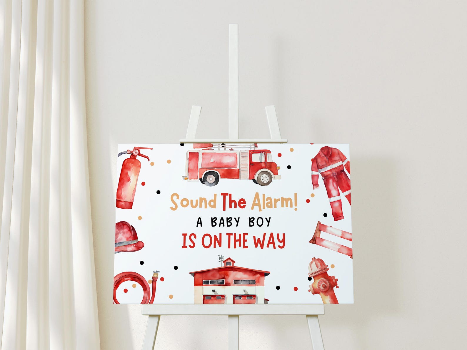 Fireman Welcome Sign, Editable Template Printable Instant Download ...