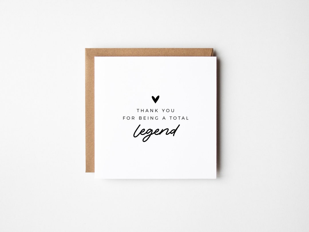 Funny Thank You Card, Printable Total Legend Greeting Card Personalised ...