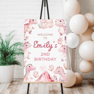Dinosaur Welcome Sign, Editable Template Printable Instant Download ...