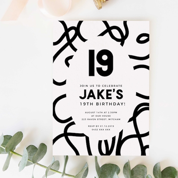19th Birthday Party Invitations - Etsy Australia