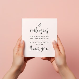 Colleague Thank You Card, Editable Printable Template DIY Folded ...