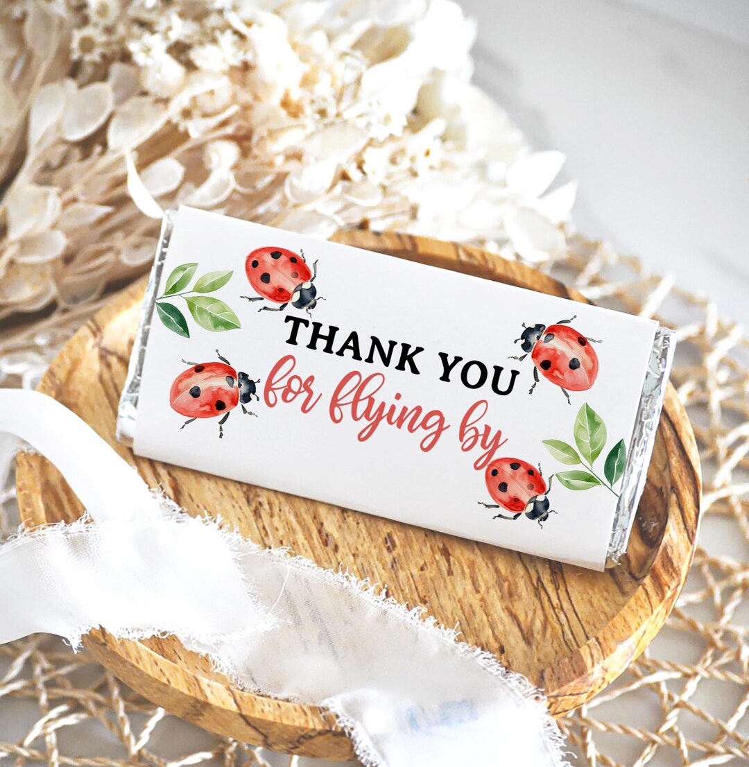 Ladybug Chocolate Bar Wrapper, Editable Template Printable Instant ...