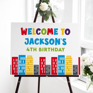 Superhero Welcome Sign, Editable Boys Birthday Party Comic Book Theme ...