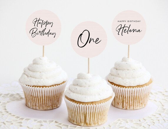 Editable Cupcake Toppers Printable Pink Cupcake Topper - Etsy