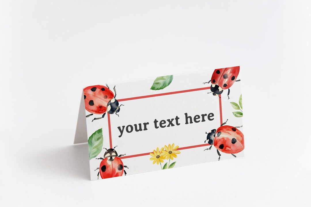 Ladybug Table Name Card, Editable Template Printable Instant Download ...